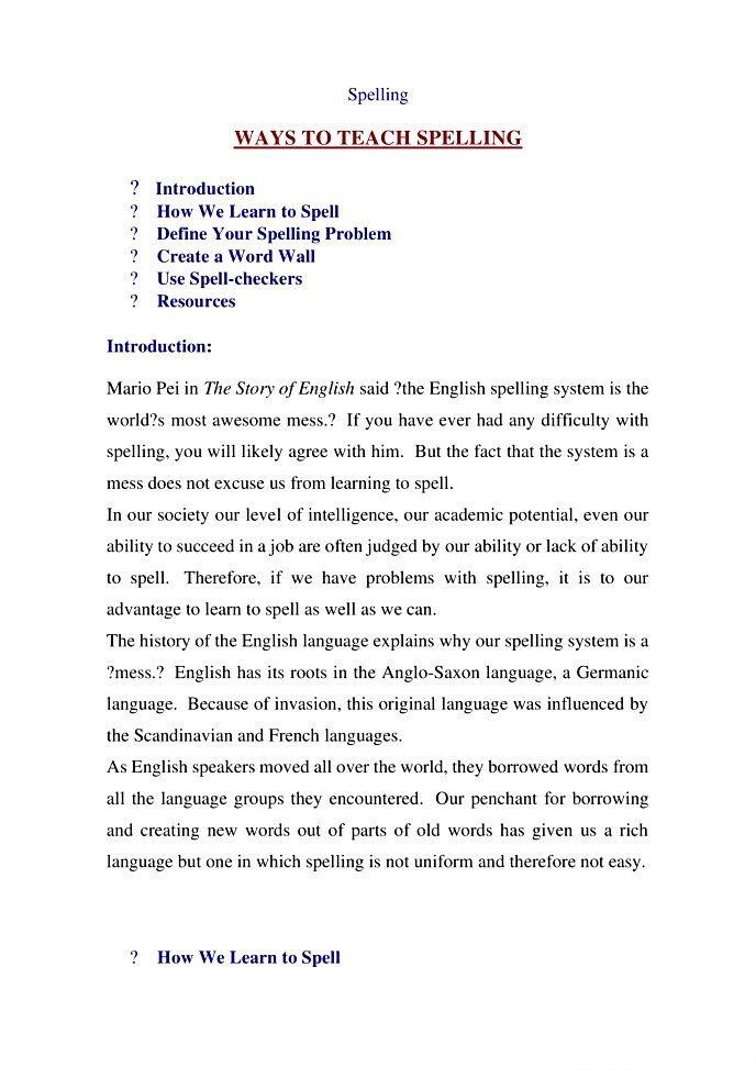 Ways to teach Spelling CPD Professional development