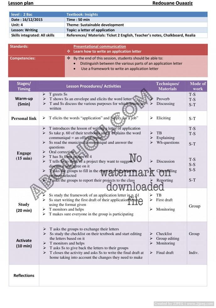 Insights U.4 LP 2 bac sustainable development writing an application ...